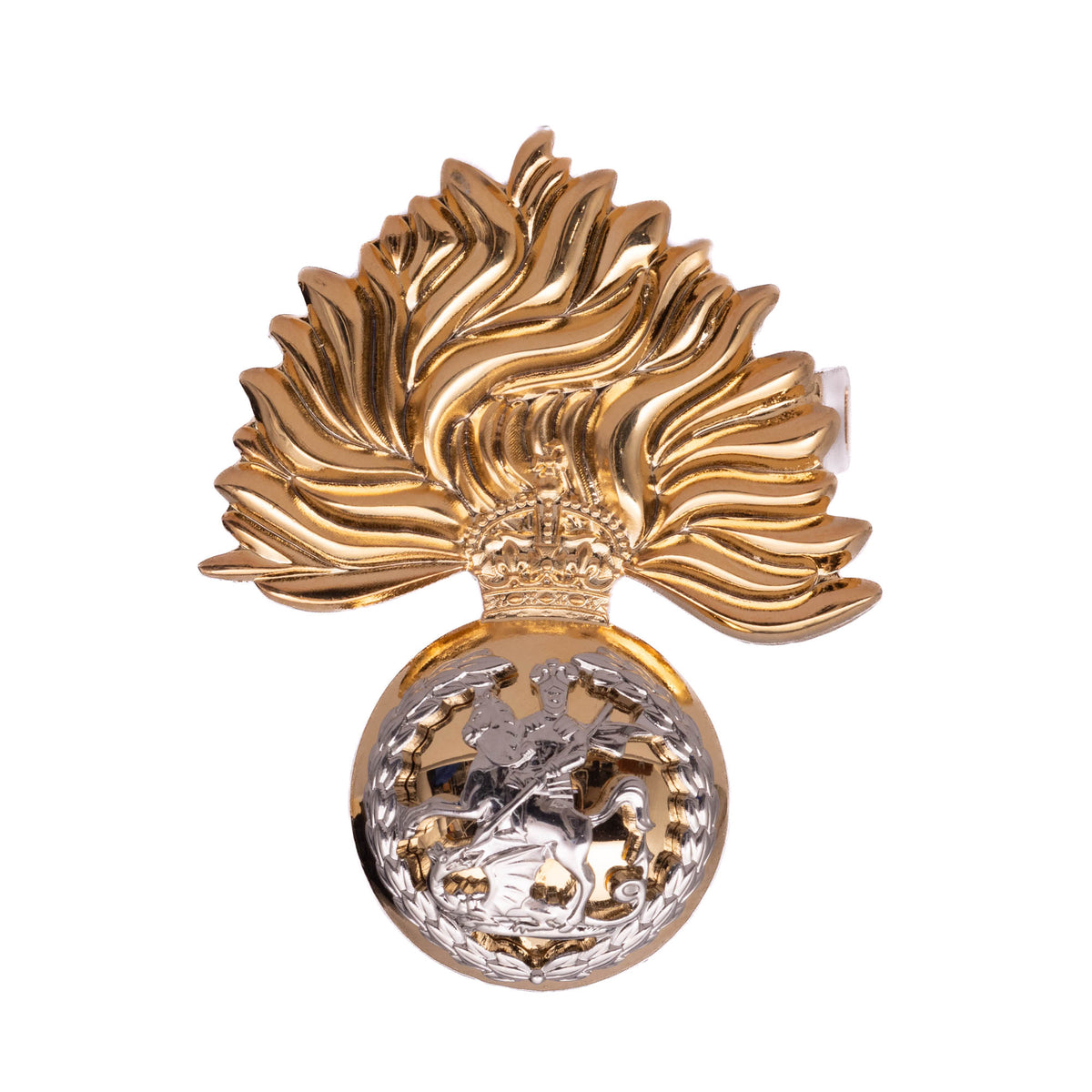 Cap Badge - RRF - Brass & Nickle Silver - Tudor Crown – Fusiliers Direct